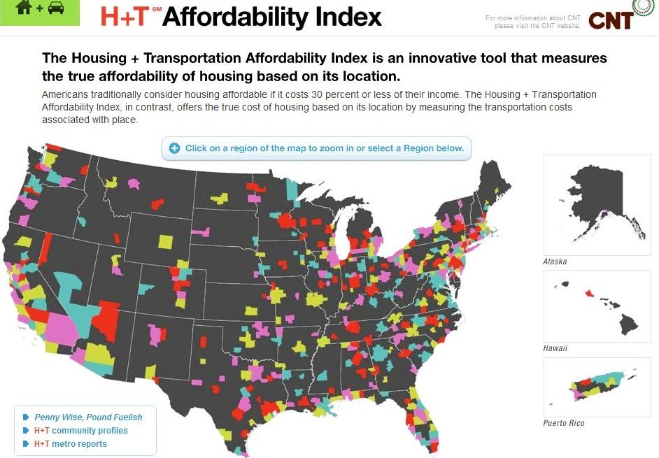 Interactive Housing & Transportation Affordability Maps